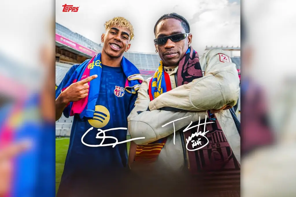 Lamine Yamal and Travis Scott team up for exclusive 1/1 Topps NOW ...